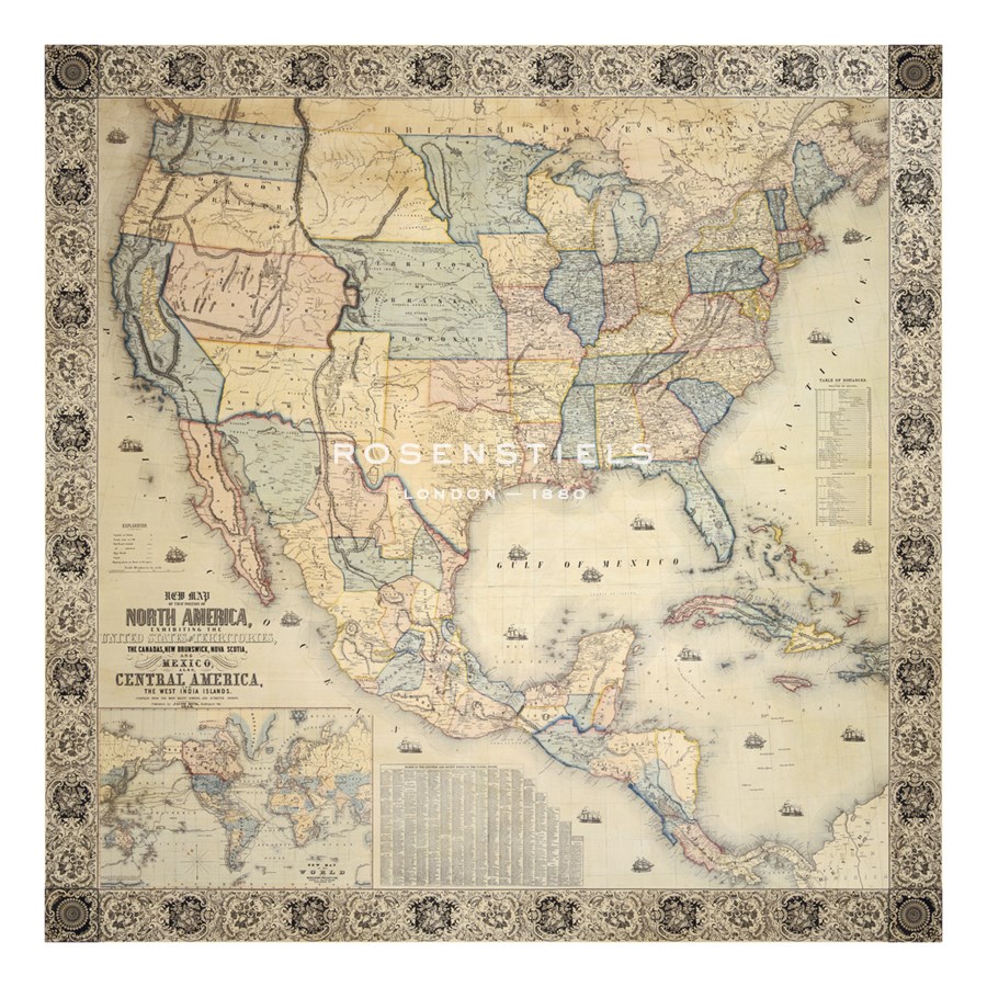 Jacob Monk Hand Numbered Limited Edition Print on Paper :"Map Of North ...
