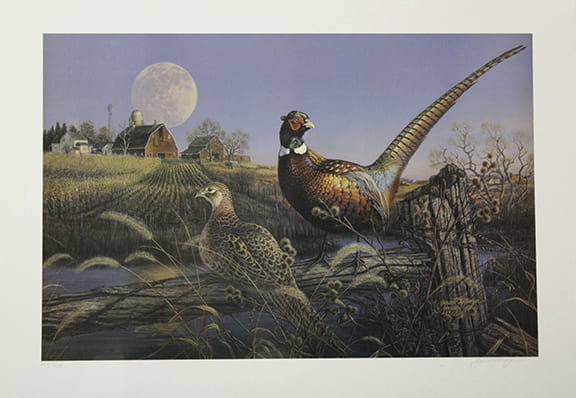 JAMES A MEGER 16X24 Secondary Market Art: "HARVEST MOON PHEASANT ...