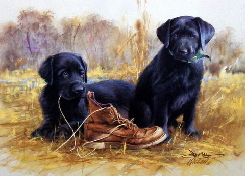 James Killen Print-Signed:"That's My Puppy-Black Lab" - James Killen