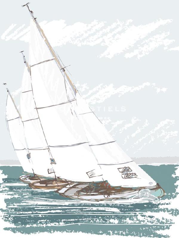 James Lord 30 x 40 in. Open Giclee Canvas:"Cowes Week Racing" - James Lord