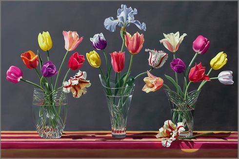 Jane Jones Artist Hand Signed Oversize Canvas Giclee:"Garden of Joy ...