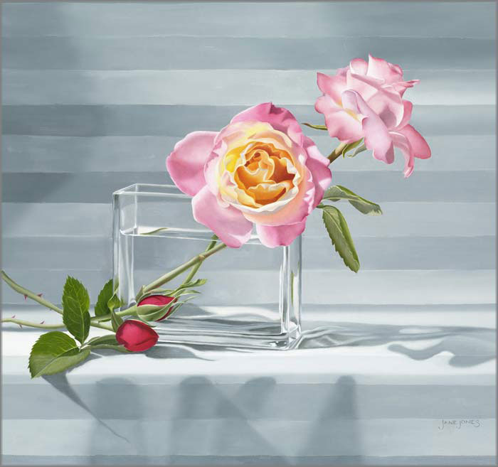 Jane Jones Hand Signed Canvas Giclee: "Rose Rhapsody" - Jane Jones