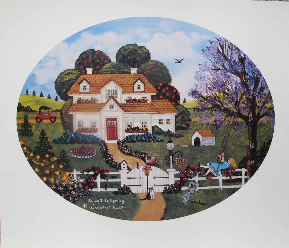 Jane Wooster Scott Hand Signed Limited Edition Lithograph:"Swing Into ...