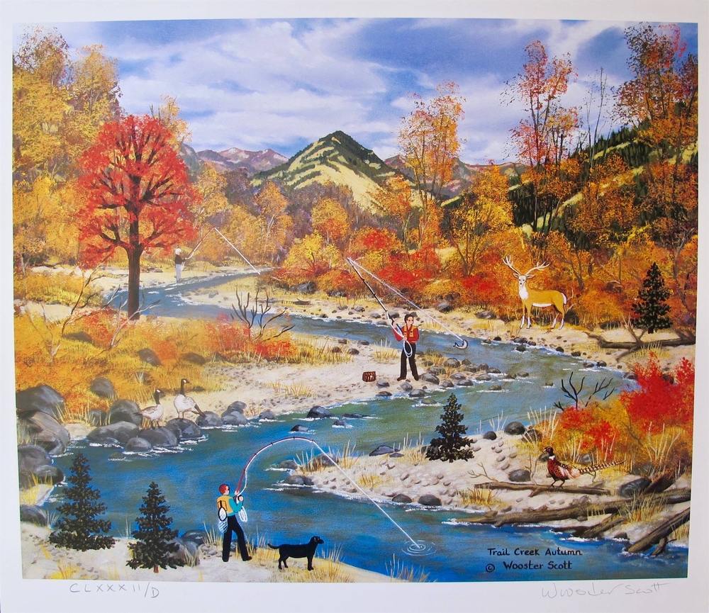 Jane Wooster Scott Hand Signed Limited Edition Lithograph:"Trail Creek ...