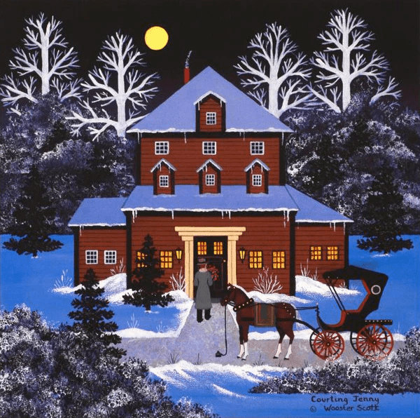 Jane Wooster Scott Limited Edition Lithograph on Paper: "Courting Jenny ...