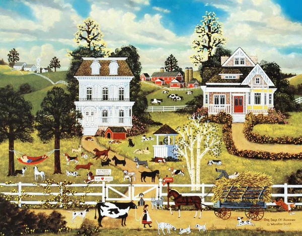 Jane Wooster Scott Limited Edition Lithograph on Paper: "Dog Days of ...