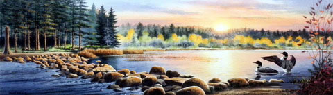 Jerry Raedeke Artist Proof:"Stepping Stones- Mississippi Headwaters ...