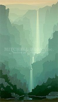 Jerry Schurr Limited Edition Serigraph on Paper:"The Great Falls of the ...