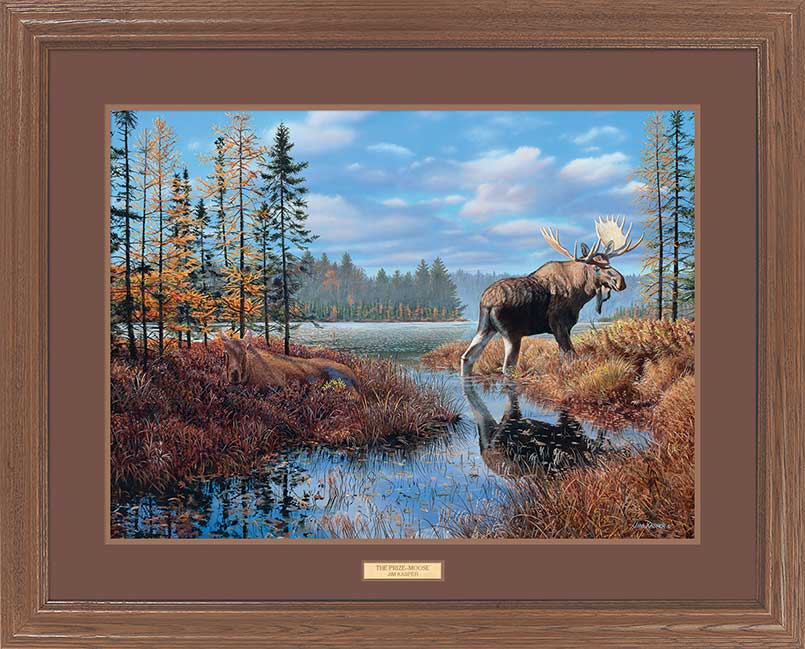 Jim Kasper Premium Framed Print:"The Prize-Moose" - Wild Wings New Releases