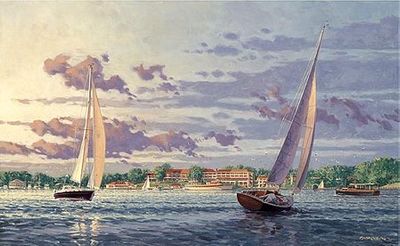 John M. Barber Hand Signed and Numbered Limited Edition Print " Evening ...