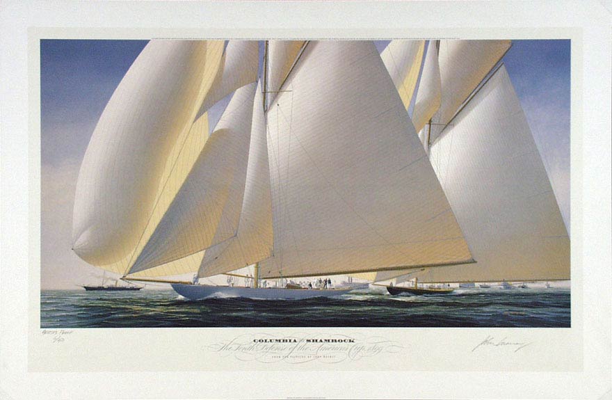 JOHN MECRAY 25X38 Secondary Market Art: "COLUMBIA VS SHAMROC RM ...