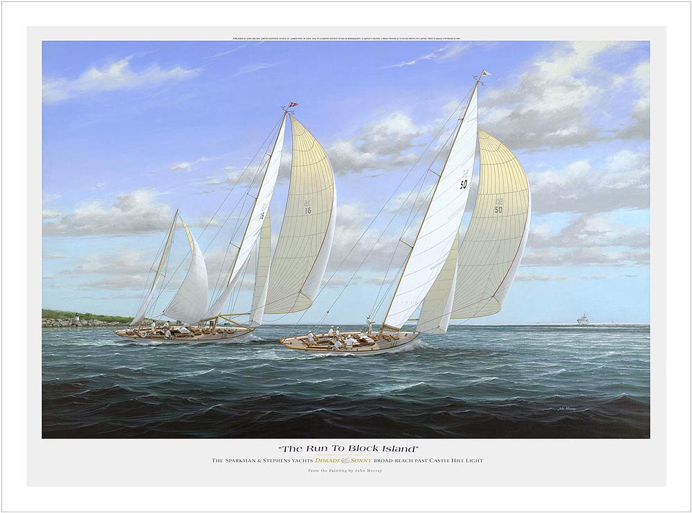 John Mecray Handsigned & Numbered Limited Edition:"Run To Block Island ...
