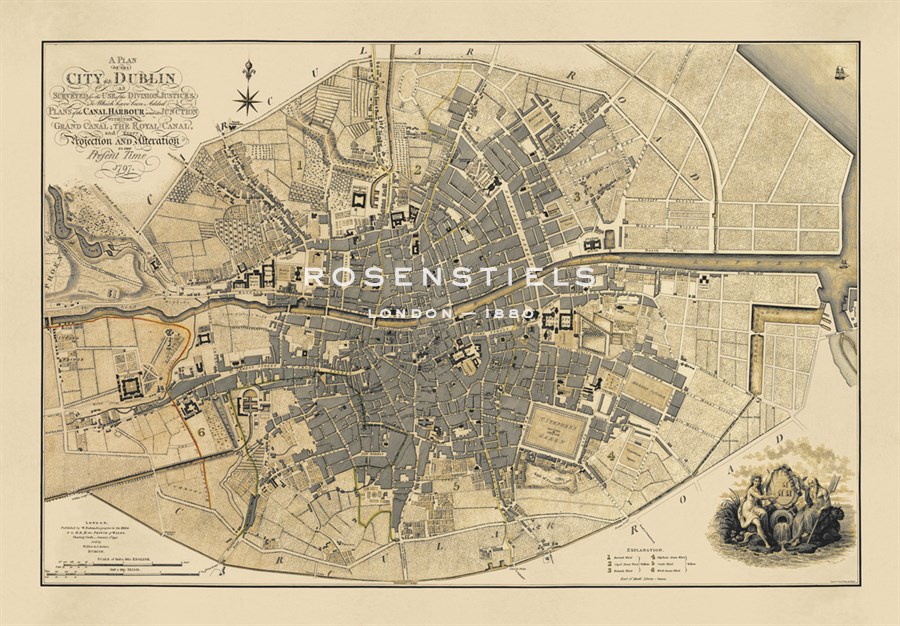 John Rocque Hand Numbered Limited Edition Print on Paper :"Map of ...