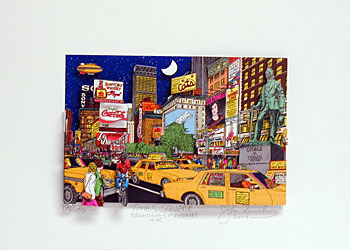 John Suchy Limited Edition Mixed Media:"Times Square Memories" - John Suchy