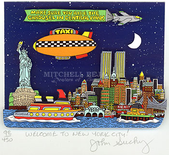 John Suchy Limited Edition Mixed Media:"Welcome to New York City ...