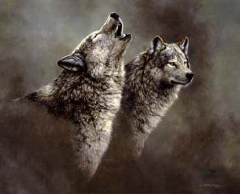 JORGE MAYOL 27X23 Secondary Market Art: "WOLF SONG" - MAYOL, JORGE