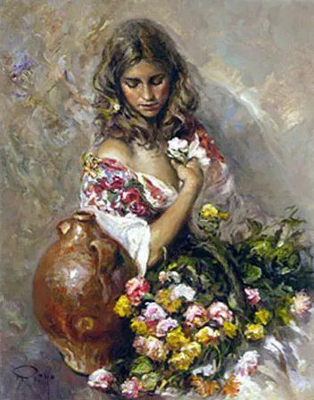 Jose Royo Artist Signed Limited Edition Serigraph on Panel:"Sentimento ...