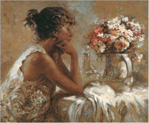 Jose Royo Artist Signed Limited Edition Serigraph on paper:"Pensativa ...