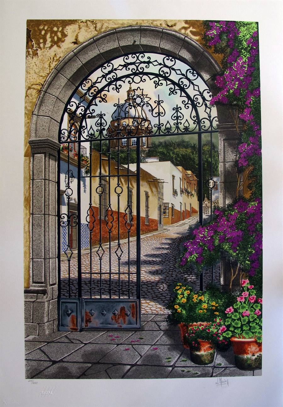Juan Medina Hand Signed Limited Edition Serigraph:"Gateway To The ...