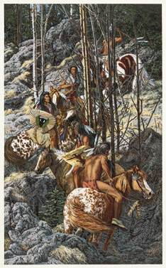 JUDY LARSON 16X27 Secondary Market Art: "NINE TO FIVE" - LARSON, JUDY