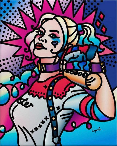 Lisa Lopuck 24x30 Gallery Wrapped Canvas:"Harley Quinn" - Lisa Lopuck
