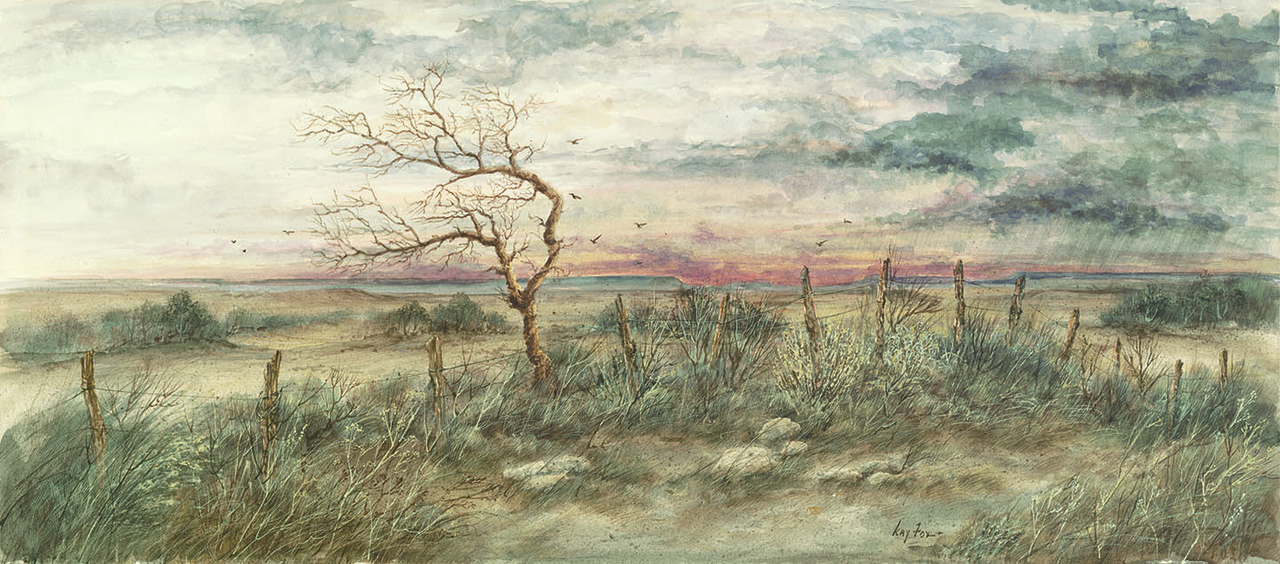 Kay Fox Limited Edition Museum Quality Giclée: "Fence Row" - Kay Fox