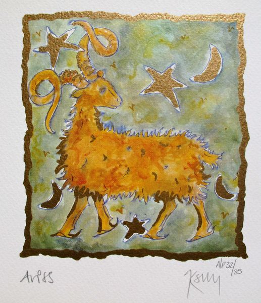 Kelly Jane Hand Signed Limited Edition Lithograph:"Aries" - Kelly Jane