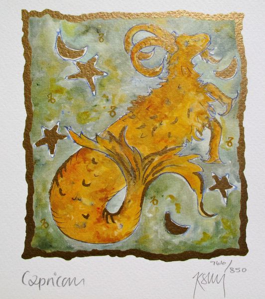 Kelly Jane Hand Signed Limited Edition Lithograph:"Capricorn" - Kelly Jane