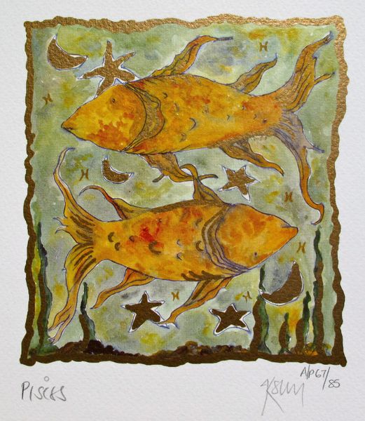 Kelly Jane Hand Signed Limited Edition Lithograph:"Pisces" - Kelly Jane