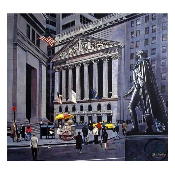 Ken Keeley Giclee on Canvas:"New York Stock Exchange" - Ken Keeley