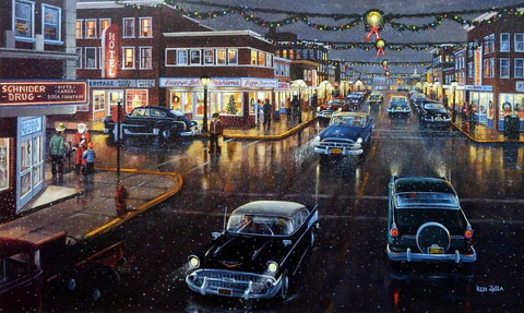 Ken Zylla Print-Signed and Numbered:"Main Street In Season" - Ken Zylla