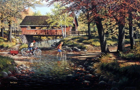 Ken Zylla Print-Signed and Numbered:"Rock Ford & Toll Bridge" - Ken Zylla