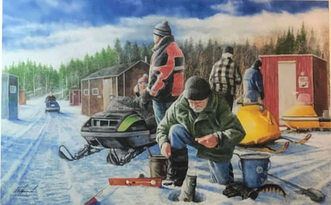 Kevin Daniel Print- Limited Edition:"Good Old Days S/N Snowmobile Lake ...