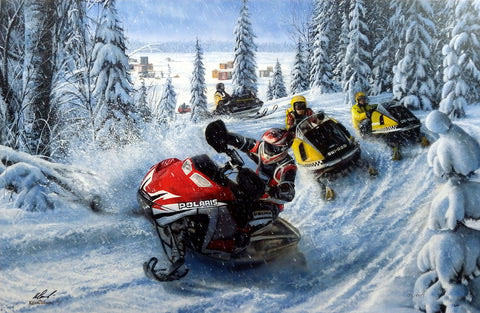 Kevin Daniel Print-Signed and Numbered:"Sledheads" - Kevin Daniel