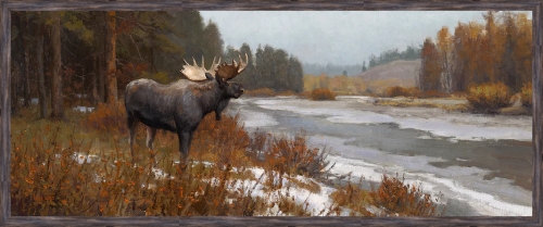 KYLE SIMS 26X62 FRAMED 3 D CANVAS:"SNOW AND SILENCE" - KYLE SIMS