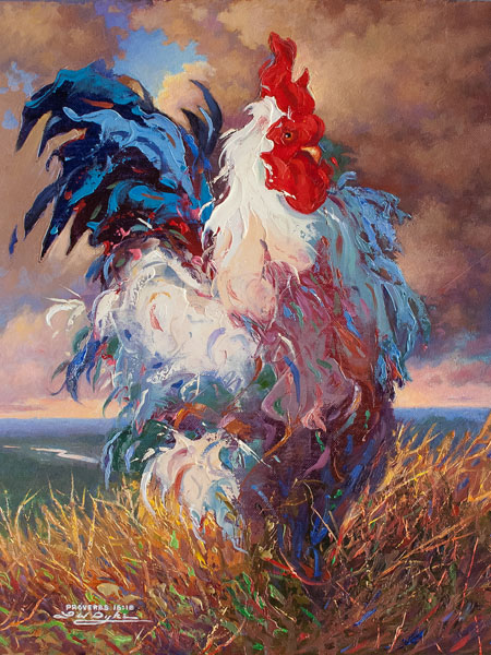 Larry Dyke Artist Hand signed Open Edition Canvas Giclee: "King of the ...