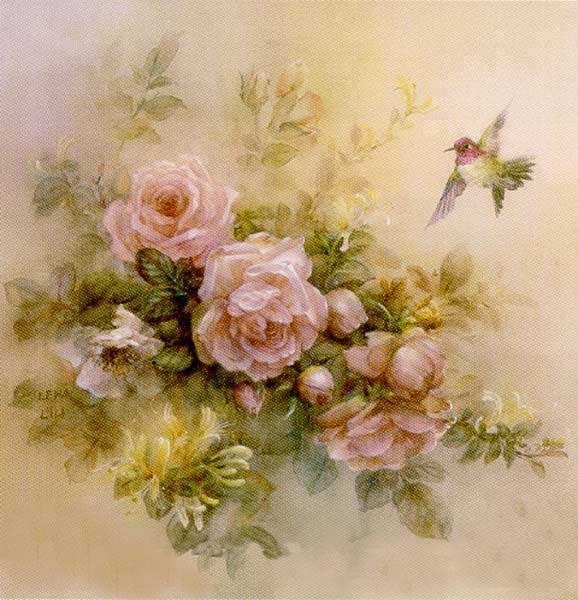 Lena Liu Handsigned & Numbered Limited Edition Canvas: "Roses with Anna ...