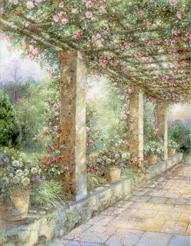 Lena Liu Handsigned & Numbered Limited Edition Print: "Rose Arbor ...