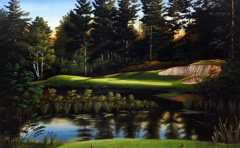 Leo Stans Print-Signed:"#7 At "The Pines"" - Leo Stans