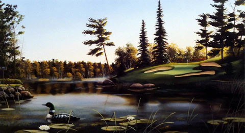 Leo Stans Print-Signed and Numbered:"No. 6 At Up North C.C." - Leo Stans