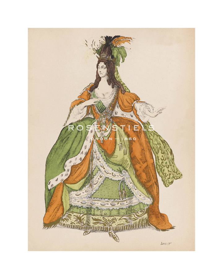 Leon Bakst Hand Numbered Limited Edition Print on Paper :"Medieval Dame ...