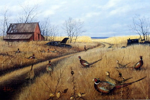 Les Kouba Artist Proof:"Pheasant Hangout" - Les Kouba