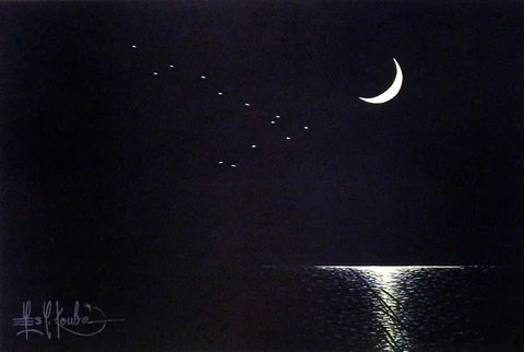 Les Kouba Print-Signed and Numbered:"Coot Migration" - Les Kouba