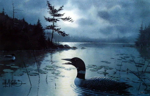 Les Kouba Print-Signed and Numbered:"Moonlight Bay" - Les Kouba