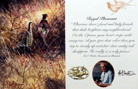Les Kouba Print-Signed and Numbered:"Regal Pheasants" - Les Kouba