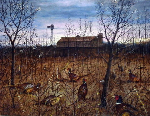 Les Kouba Print-Signed and Numbered:"Ringnecks In The Grove" - Les Kouba