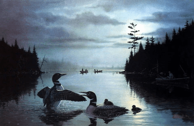 Les Kouba Print-Signed and Numbered:"The Loon Ballet" - Les Kouba