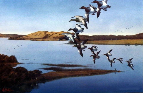 Les Kouba Print-Signed and Numbered:"They're Back" - Les Kouba