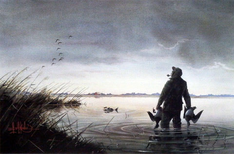 Les Kouba Print-Signed and Numbered:"Three Down" - Les Kouba