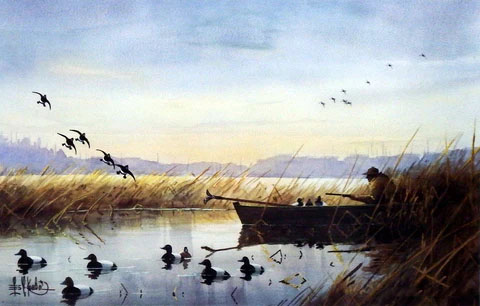 Les Kouba Print-Signed:"Bills In the Blocks" - Les Kouba